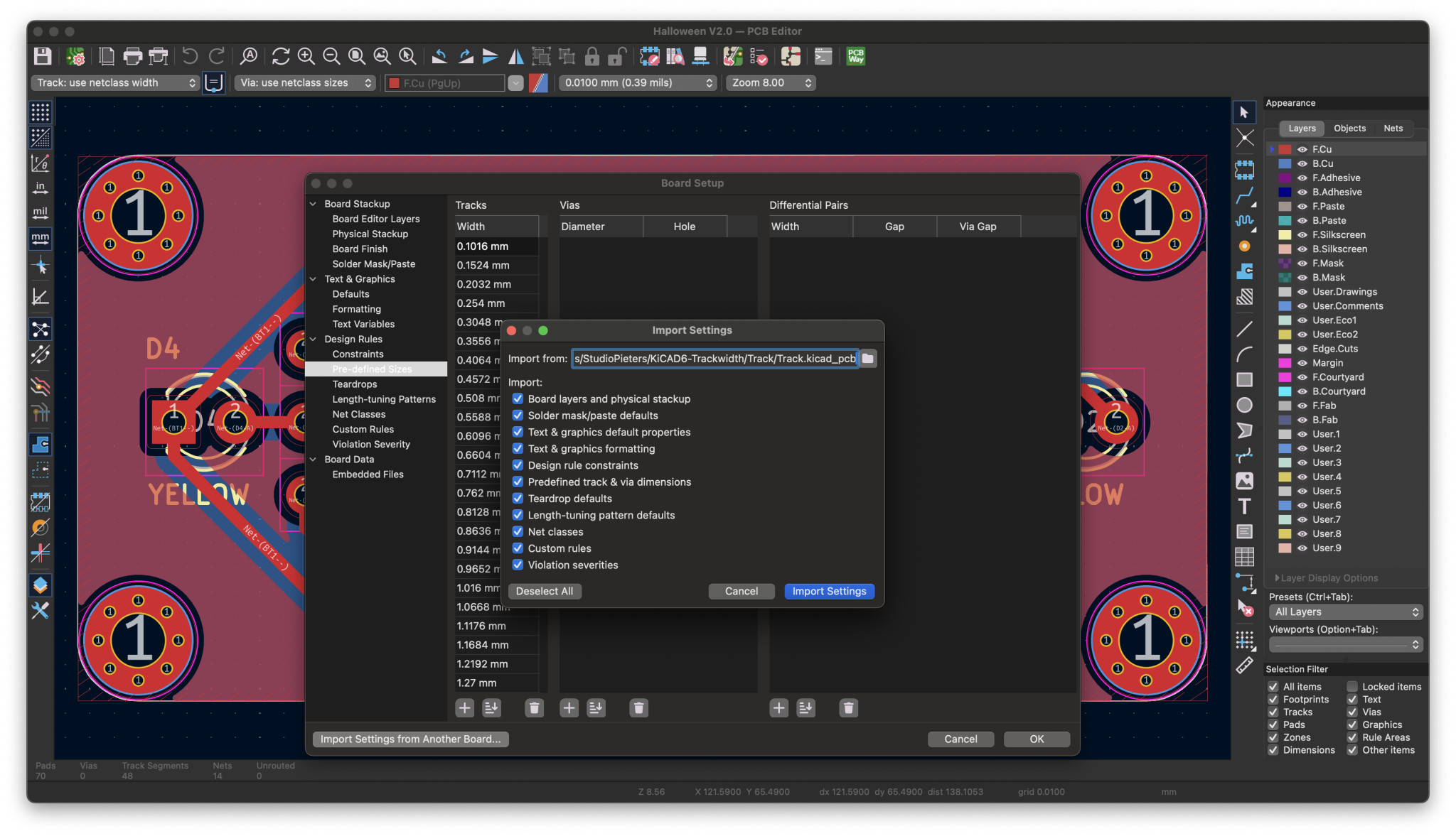 KiCAD6 and up - Track width